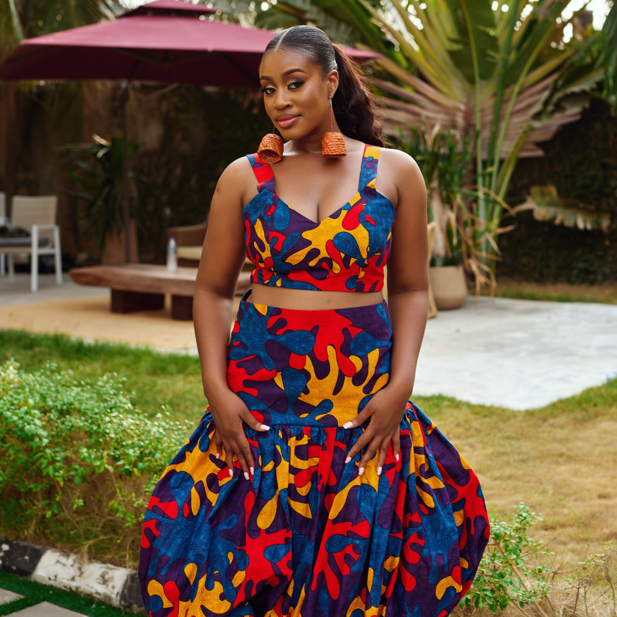 African Print Short Sleeve Crop Top | Shop Matching African outfits ...