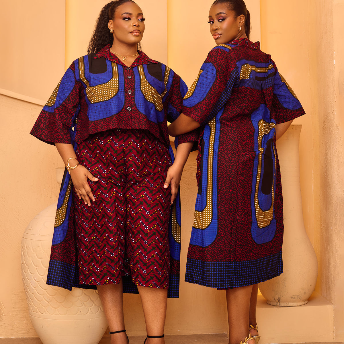 New in 2pc African Print Hign-Low Shirt & Culottes Set - Eva – CUMO LONDON