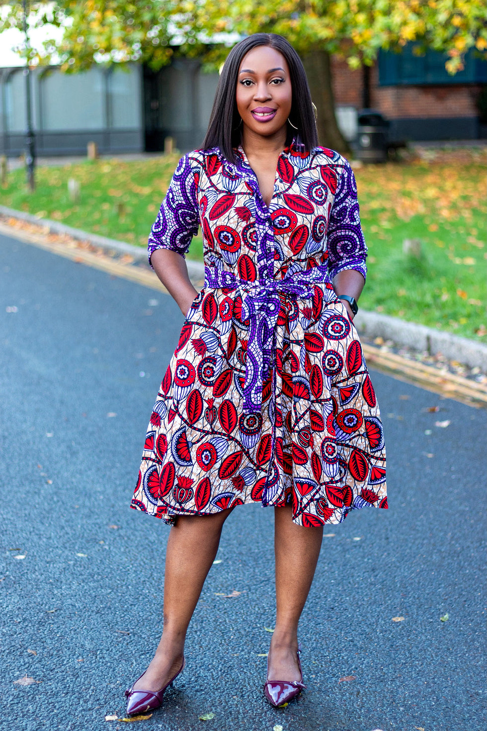 Trendy African Print Clothing | African Print Yellow Shirt Mini Dress ...