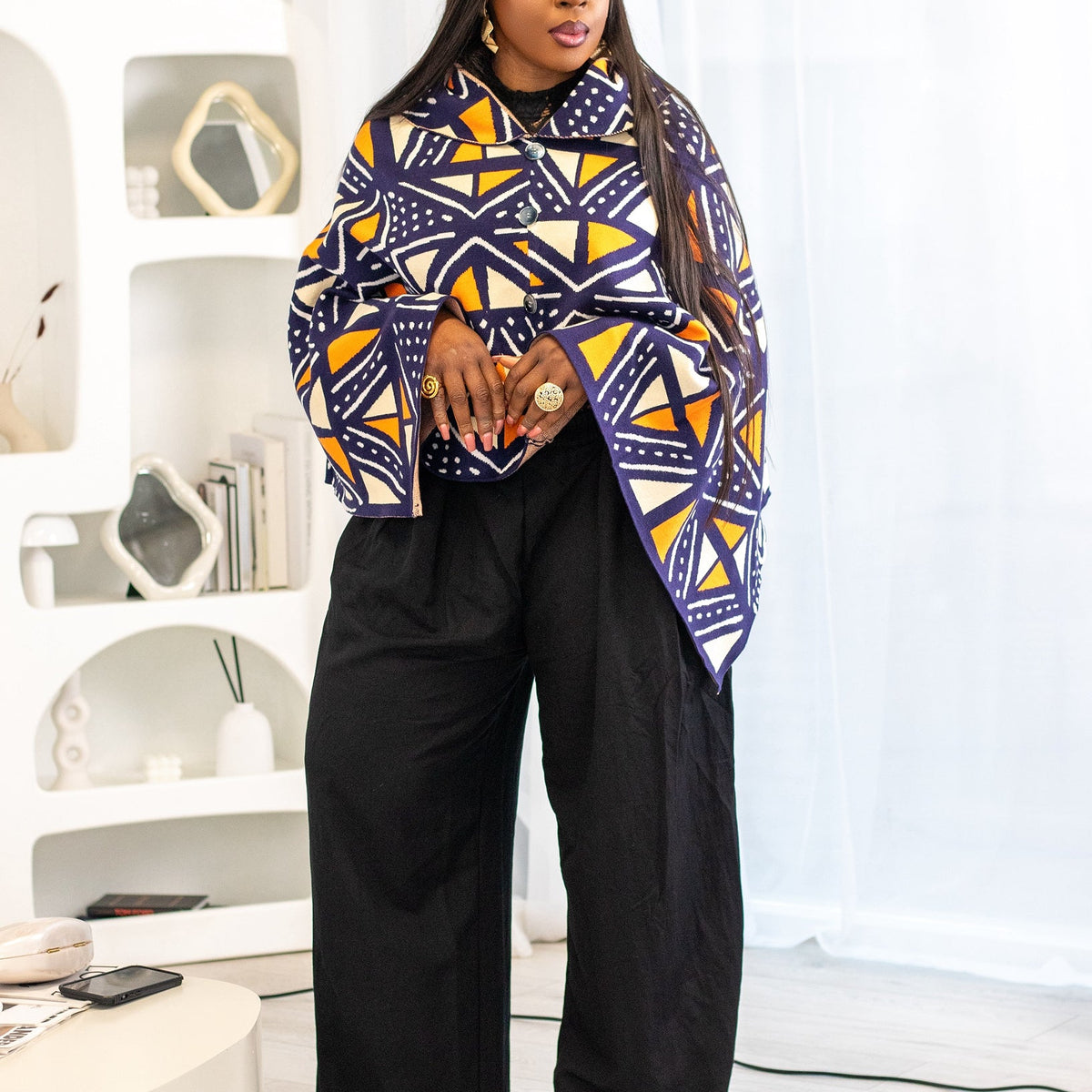 Introducing African Print Knit Poncho | African Knitwear CUMO London ...