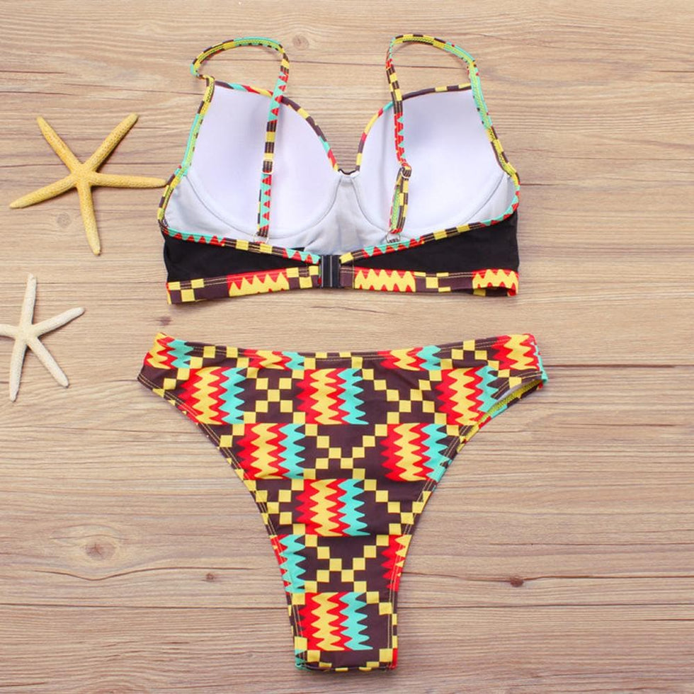 African Print 2pc Swimwear | Ankara Print Bikini Set | Tribal Beach we ...